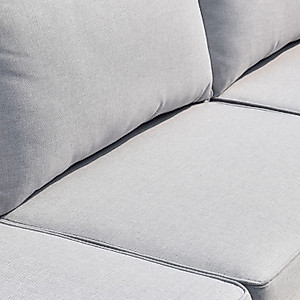 ovios Outdoor Cushion Set Patio Furniture Cushions with Removable Cover Water Resistant Fade Resistant Thick Bottom Deep Seat Cushion and Back Cushion for Sofa Chair Couch, 24 x 24 Inch, Grey