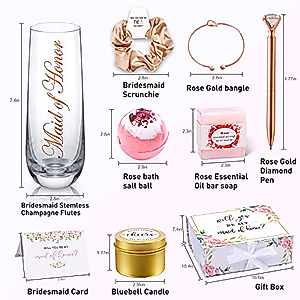 Gemwi Maid of Honor Spa Gift Box, Maid of Honor Stemless Champagne Flutes, Maid of Honor Proposal, Will You Be My Maid of Honor, Bridal Party, Wedding or Bachelorette Party