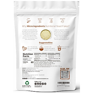 Organic Non-Fortified Nutritional Yeast Flakes, 2 Pounds | Rich in Vegan Protein, B Vitamins & Beta-glucans | Keto Friendly, Dairy Free Cheese Substitute, Non-GMO, Gluten Free