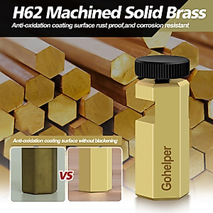 Brass Framing Square Stops, Stair Gauge set for Framing Square, Tall Heavy Duty Brass, Lengthen Hexagonal Brass body, Enlarge Knob for Carpentry Squares Stair and Rafter, Circular Saw