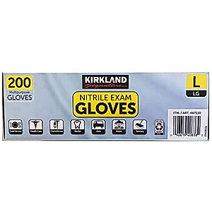 Kirkland Signature Nitrile Exam Gloves, Box of 200, Large