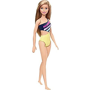 Barbie Doll, Blonde, Wearing Colorful Cut-Out Swimsuit, for Kids 3 to 7 Years Old