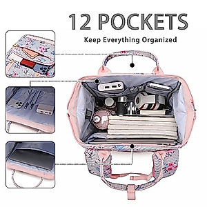 HIDDS Laptop Backpack 15.6 Inch Bundle Women Purse College School Bag Baby Diaper Backpacks Large