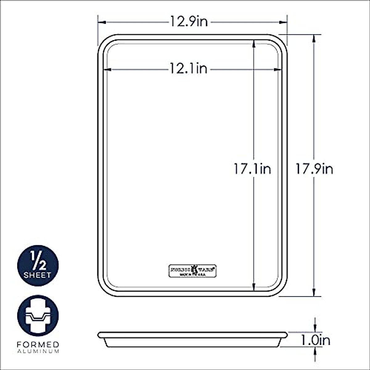 Nordic Ware Naturals NonStick Half Sheet and Quarter Sheet Set 24 inches