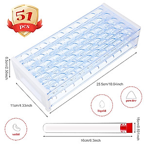Test Tubes with Rack 50 Pcs 16 x 150 mm Clear Plastic Test Tubes with Lids Halloween Test Tube Shot Glasses for Halloween Nurse Party Decoration Birthday Christmas Party Favors