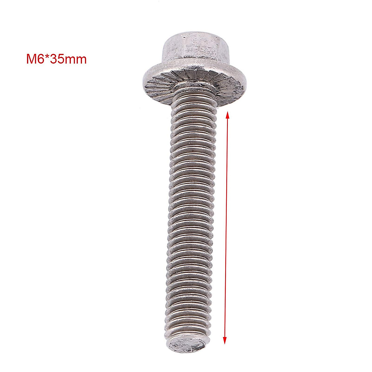 10pcs Flanged Hex Bolts M6 304 Stainless Steel Screws Washer Head Bolts Fastener Passivation Surface Finish Silver (M6 × 35mm)