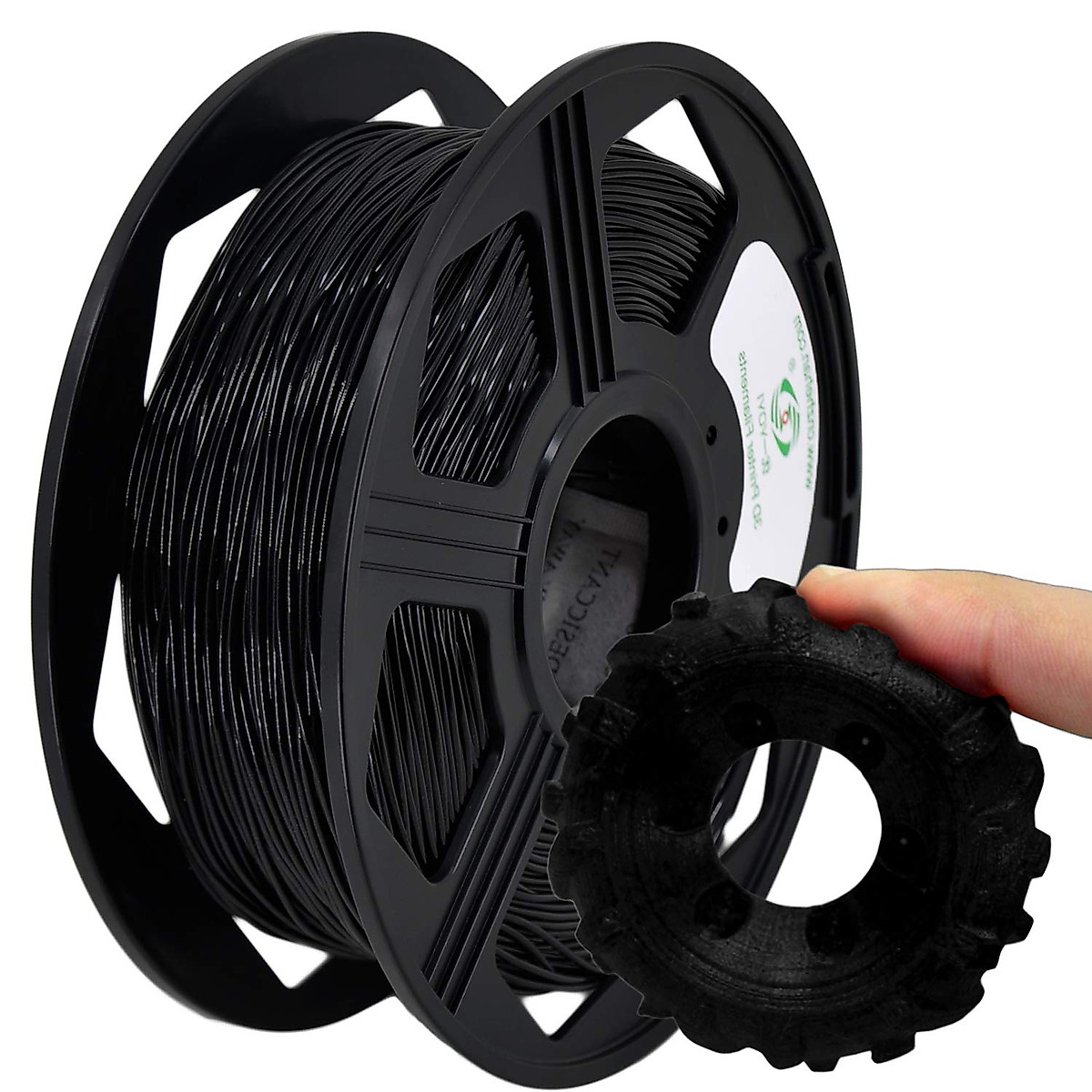 YOYI YOYI 3D Printer Filament, 95A TPU Filament 1.75mm, Flexible Filament, 0.8KG Spool,Dimensional Accuracy +/- 0.03 mm, Soft TPU Filaments of High Elasticity (Black)