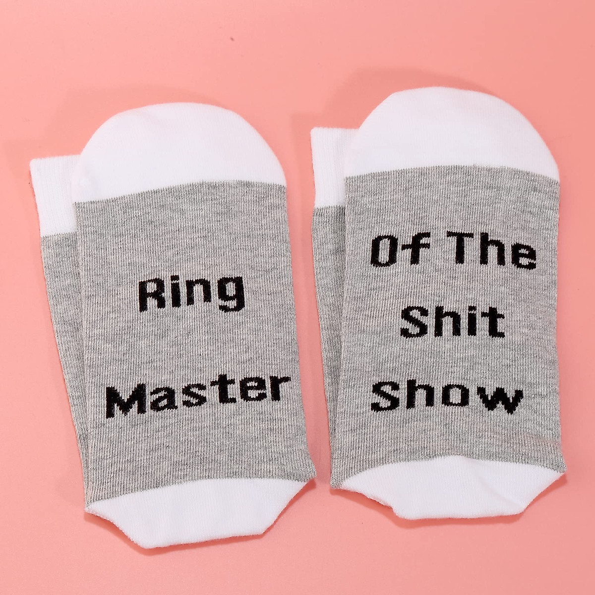LEVLO Funny Ringmaster Gifts Ring Master Of The Shit Show Socks Mothers Day Gift (2 Pairs/Set - Mid Calf -1)