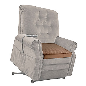 COMFORTANZA Large 20x20x3 Inches Memory Foam Square Thick Non-Slip Chair Seat Cushion for Recliners, Armchairs, Couches - Floor Cushion - Sciatica, Tailbone Pain & Pressure Relief - Soft - Brown