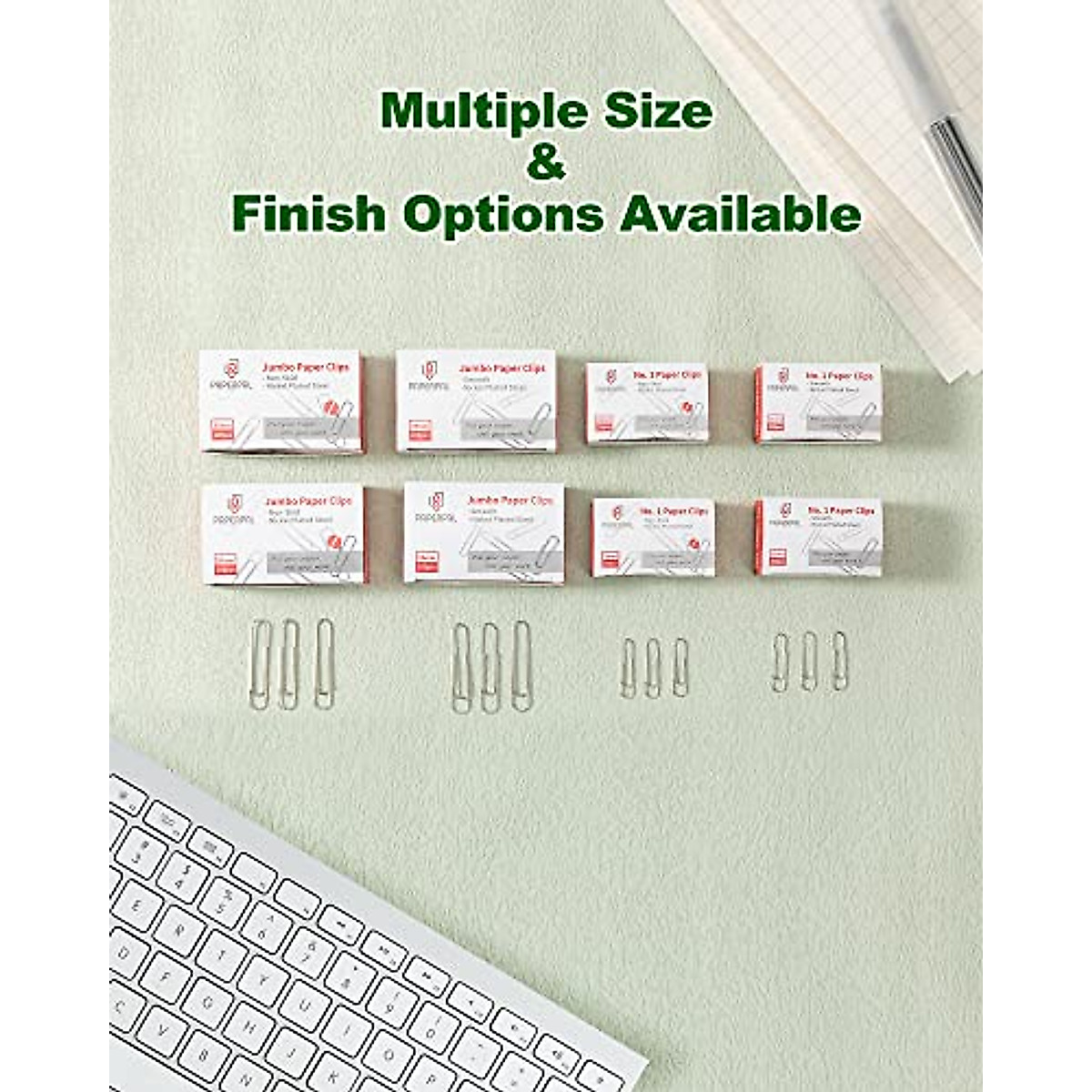 PAPERPAL #1 Nonskid Paper Clips, 2000 Medium Paper Clips (20 Boxes of 100 Each), Bulk Paperclips for Office School & Personal Use, Daily DIY, 1-2/7" Silver Heavy Duty Non-Skid Paper Clip Standard Size