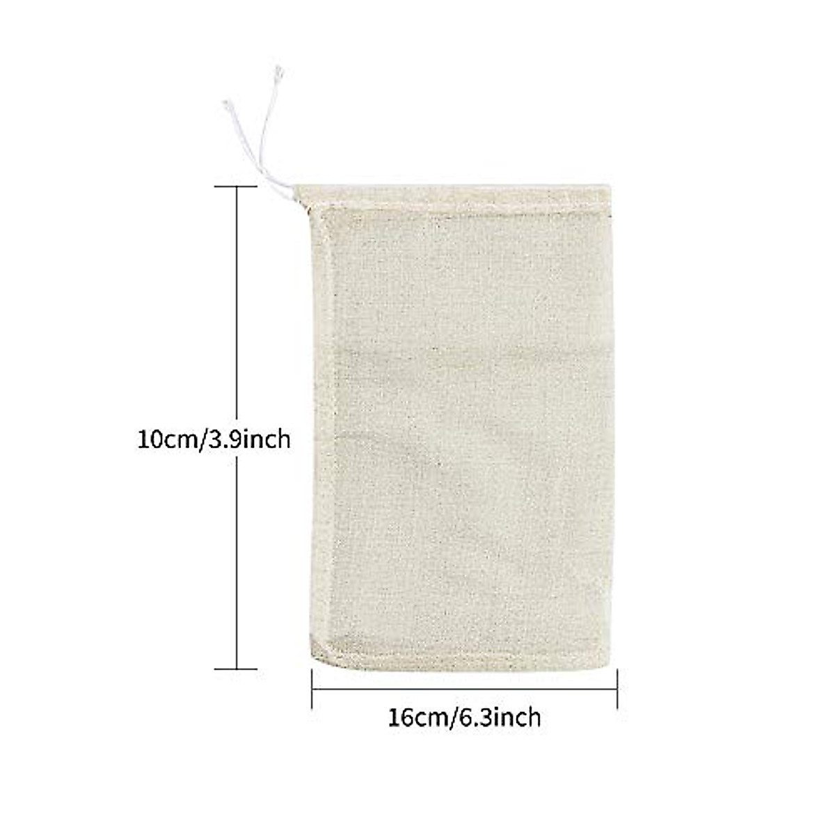 Weoxpr 24 Pieces Reusable Drawstring Soup Bags - 4 x 6 inch Straining Cheesecloth Bags, Cotton Coffee Tea Brew Bags, Soup Gravy Broth Brew Bags, Herbs Sachets, Muslin Bags for for Home Kitchen Use