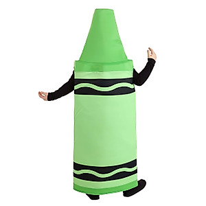Green Crayola Crayon Kids Costume Pullover Tunic with Hood, Foam Backed