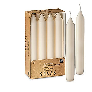 SPAAS Straight Candle Sticks - Pack of 8 6" Long Ivory Candles | 5 Hour Long Burning Unscented Candles for Emergency Candles, Chime Candles, Table Candles for Wedding, and Home Decoration
