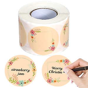 2" Canning Label Stickers 500pcs Sticker Labels for Mason Jars, Bottles, Lids, Canning Labels, Name Gift Labels, Candle Labels, with 4 Pattern Designs