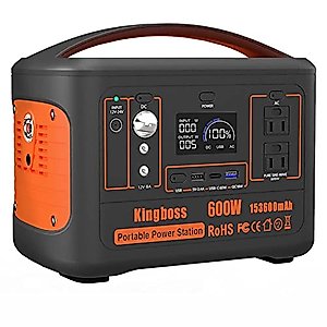 Portable Power Station 600W, Solar Generator (Peak 1200W), 153600mAh 568WH, Lithium Battery 110V/600W, AC Outlet, 2xDC Carport, 2xUSB-C, QC USB 3.0, Camping Power bank, Outdoor