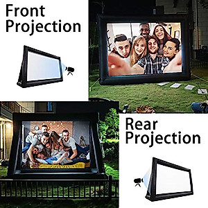 Yimukaka 17FT Inflatable Movie Screen with Stand for Outside-Support Rear Projection-Stable Outdoor Frame-Outdoor Movie Screen with Built-in Fan