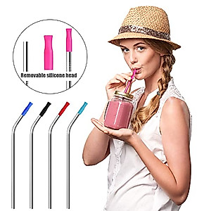 22 PCS Reusable Silicone Straw Tips, Multi Colored Food Grade Straws Tips Covers, Reusable Metal Straws Covers 1/4 Inch Wide(6MM Outer Diameter)