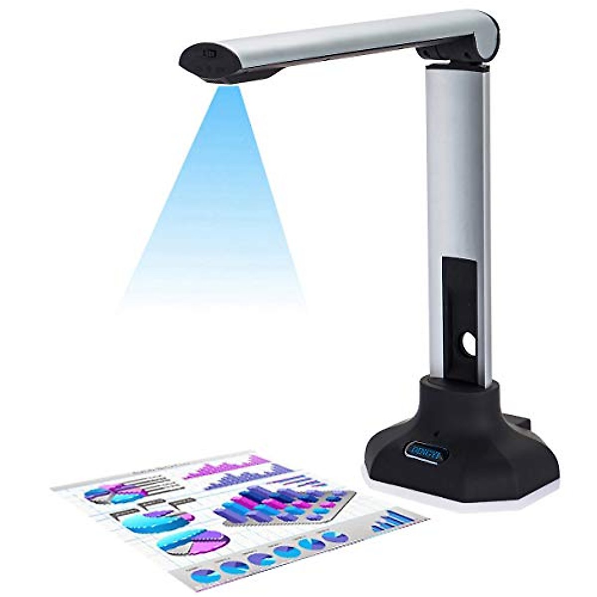 Document Camera for Teachers, Portable USB Visualiser A4 8MP with Auto-Focus and LED Supplemental Light. Excellent for Distance Education Web Classroom Library and Office Conferencing