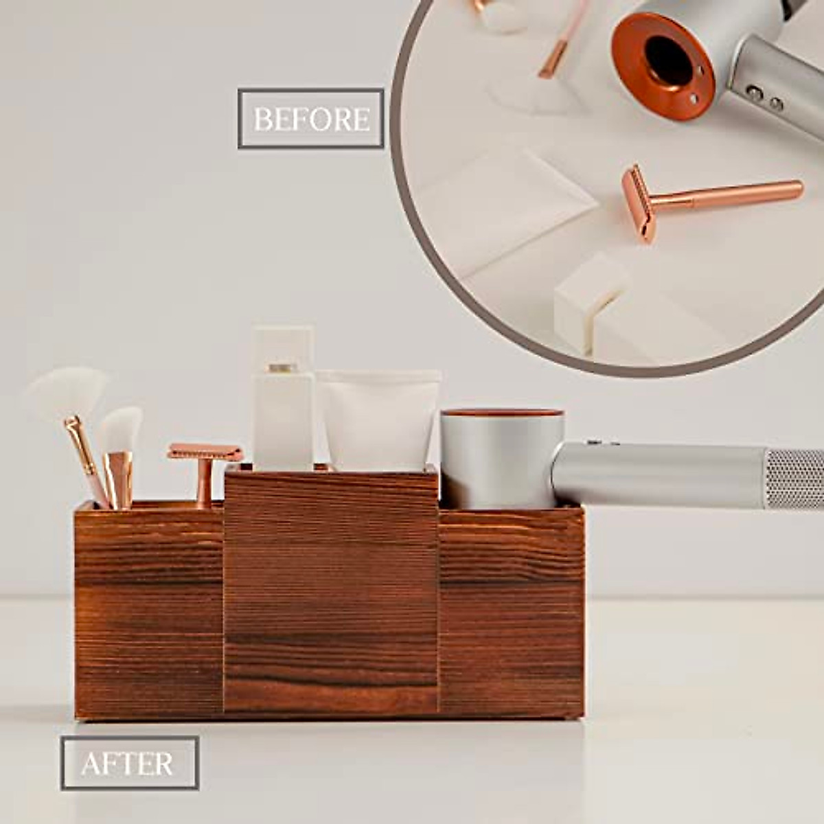 SONRANI Hair Tool Organizer, Hair Dryer Holder, Hair Accessories Organizer, Bathroom Countertop Blow Dryer Holder, Curling Iron Holder, Hair Organizer Storage, Flat Iron Holder, Hair Product Organizer