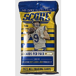 2022 Panini Score Football Cello Fat Pack - 40 Trading Cards Per Pack