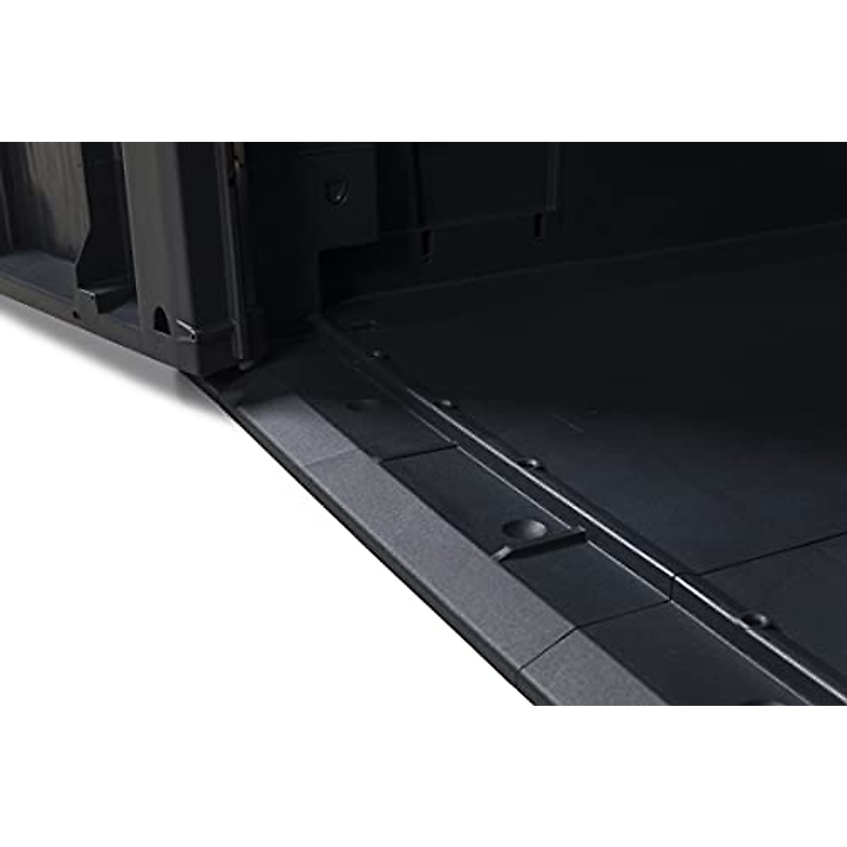 Toomax Stora Way All-Weather Outdoor Horizontal 6 x 3.5' Storage Shed Cabinet for Garden Tools and Yard Equipment, Taupe Gray Box, Anthracite Lid