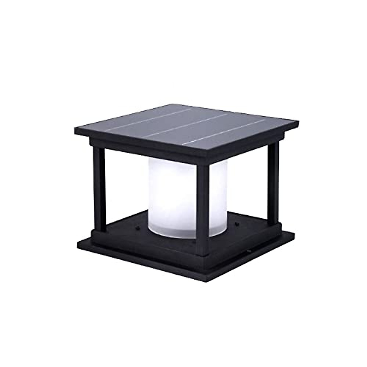 CZLZY Modern Simple Aluminum Square Column Light Solar LED Pillar Lamp Outdoor Post Light Fixtures Waterproof IP65 Courtyard Gate Fence Landscape Light Deck Bollard Light