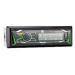 Dual Electronics XRM69RGB | 12 Character LCD Single DIN Car Stereo | RGB Custom Colors | Push to Talk Assistant | Bluetooth Hands Free Calling Music Streaming | AM/FM | USB Playback & Charging