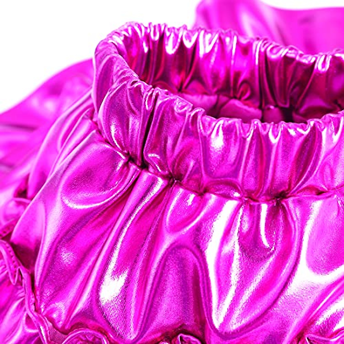 Somlatrecy Girls' Metallic Skirt Toddler Gold Tutu Skirt for Girls Sequin Skirt Rose 7 Years