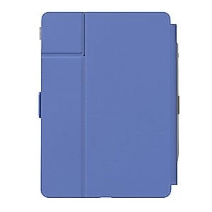 Speck Balance Folio Case for iPad 10.2 Inch (2019-2021) - Drop & Camera Protection, Slim Multi Range Stand, Apple Pencil Holder - Grounded Purple/Sweater Grey/White