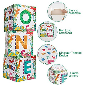 1st Birthday Balloon Box Decorations, One Boxes for 1st Birthday Boys, Dinosaur Birthday Party Supplies Balloon Boxes Dinosaur Birthday Banner Dinosaur Party Favors First Birthday Decorations for Boy