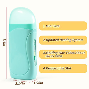 Roll on Wax Warmer Kit, Rose Roll on Wax, Soft 4 Pack Wax Roller Kit with Wax Warmer & 200 Wax Strips for Hair Removal, Waxing kit Roll On Home Roller Waxing Kit for Men and Women Beth lee