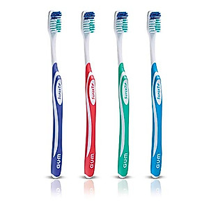 GUM 461 Super Tip Toothbrush, Compact Head, Soft Bristles, Bulk Samples, 12 Count