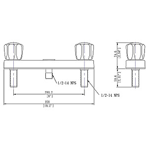 Laguna Brass 3320ACP Mobile Home Two Handle Non-Metallic Shower Diverter, Chrome Finish