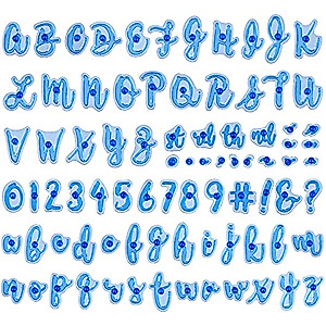 OIIKI 83 Pcs Alphabet Number Cake Stamp, Fun Upper Lower Case Stamp Set, Special Characters Numbers Mold, Alphabet Number Characters Shape DIY Stamp for DIY Sugar Cake Cookies Chocolate Decoration