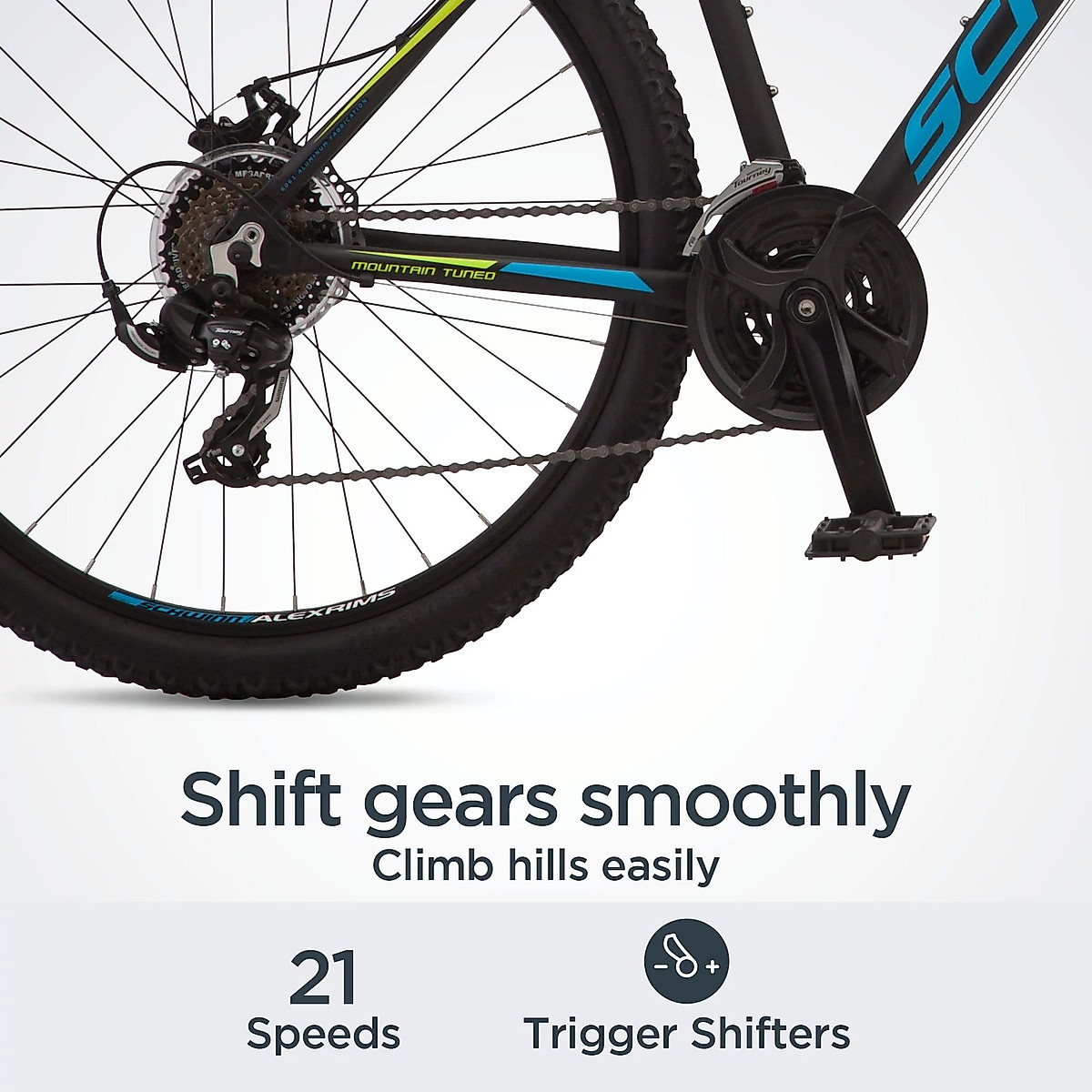 Schwinn Mesa 2 Adult Mountain Bike, 21 Speeds, 27.5 Inch Wheels, Medium Aluminum Frame, Black