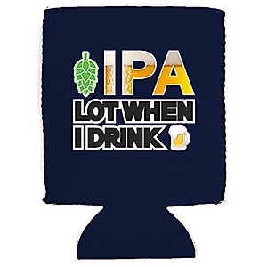IPA Lot When I Drink Collapsible Can Coolie (1, Navy)