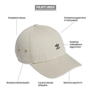 adidas Originals Women's Mini Logo Relaxed Adjustable Cap, Clear Brown/Black, One Size