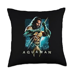 Aquaman Movie Trident Throw Pillow, 18x18, Multicolor