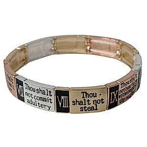 The Quiet Witness 4030192 10 Commandments Stretch Bracelet Christian Scripture Religious Thou Shalt Not Exodus 20 1-17