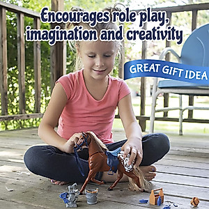 Sunny Days Entertainment Appaloosa Horse with Moveable Head, Realistic Sound and 14 Grooming Accessories - Blue Ribbon Champions Deluxe Toy Horses