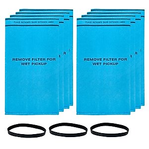 8 Pack Wet Dry Filter Bags Compatible with WORKSHOP WS01025F2, Craftsman 9-38737, MultiFit VF2000, Select 2-1/2 to 5-Gallon Shop Vac Vacuum Stinger Craftsman Husky (with 3 Retaining Bands)
