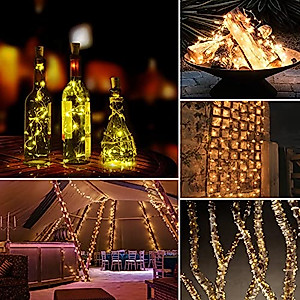 AMIR Upgraded Solar String Lights Outdoor, Mini 33Feet 100 LED Copper Wire Lights, Solar Powered Fairy Lights, Waterproof Solar Decoration Lights for Garden Yard Party Wedding Christmas (Warm White)