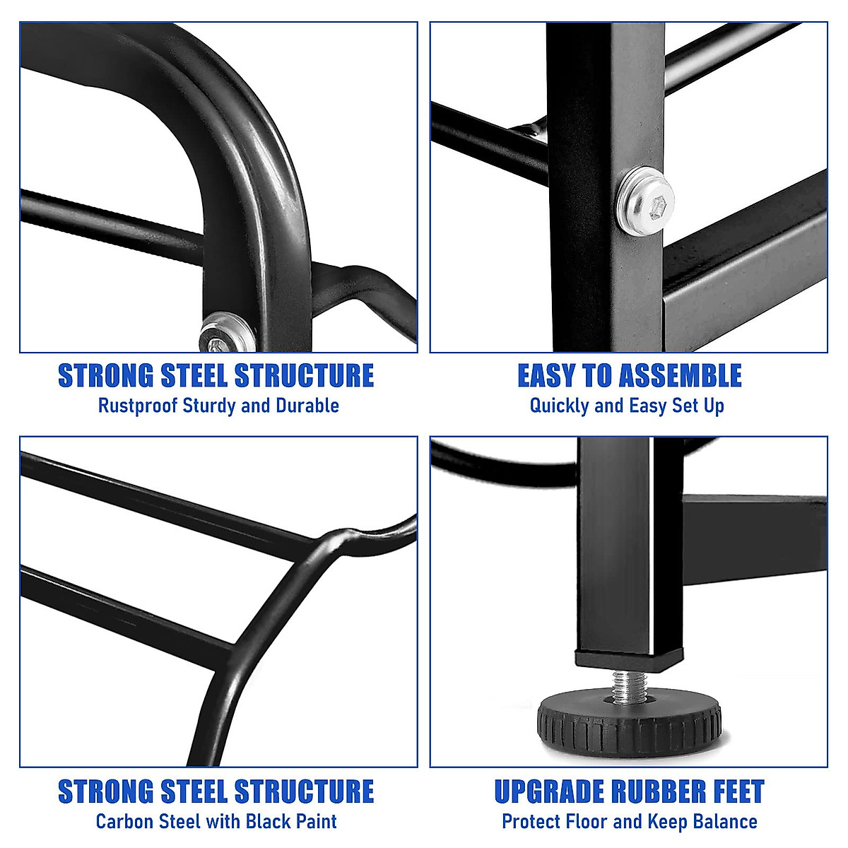 CZMY 5 Gallon Water Jug Holder, 5-Tier Reinforced Carbon Steel Water Bottle Storage Rack for 10 Bottles of Water Cooler Organizer for Office, Family, Garages, Restaurant, and Gym. Black