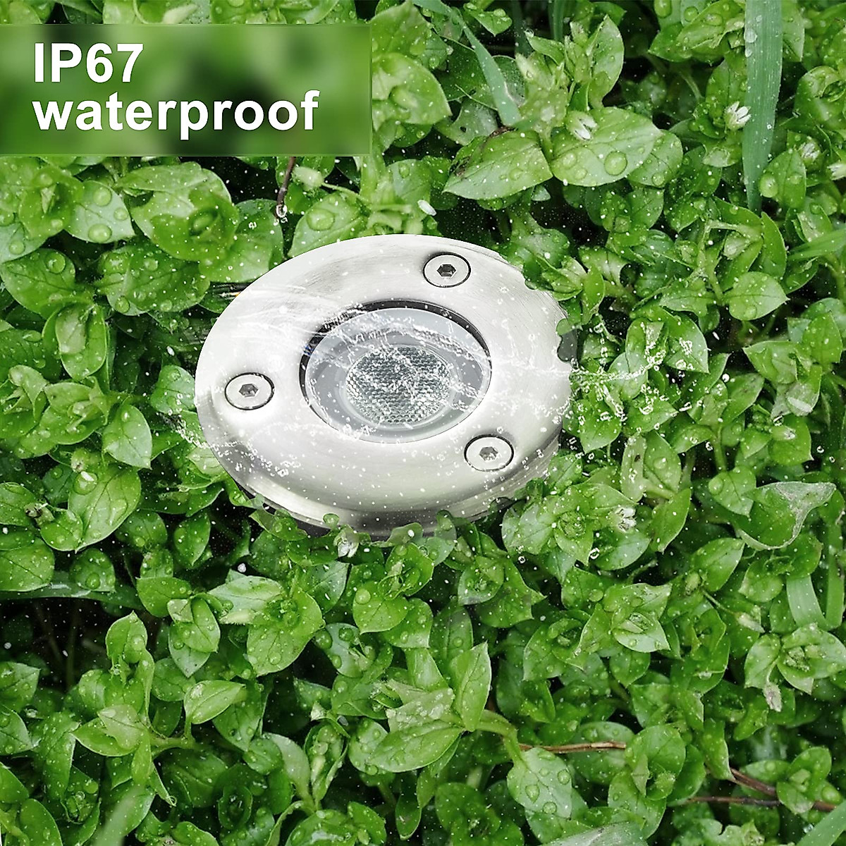 ATCD Low Voltage In-Ground Lights Outdoor Landscape LED Well Deck Step Lighting for Garden Pathway Driveway, 12V 24V 1W 100LM Crystal White, IP67 Waterproof, 1-Pack