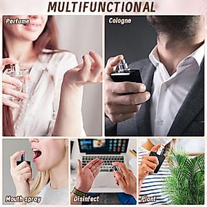 Luxsego Perfume Bottle Atomizers with Funnels, 30 ML Refillable Perfume Spray, Empty Spray Bottle Glass Cologne Atomizers for Travel, Handbag or Date, Storage Bag Included (Transparent+Black)