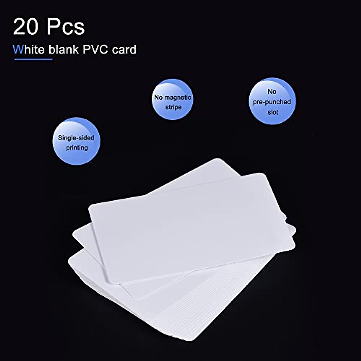 MECCANIXITY Blank PVC Cards for ID Badge Printers, Adhesive-Back Graphics Quality White Plastic CR80 16 Mil (CR8016) Pack of 20