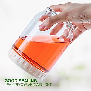 Hoa Kinh Glass Food Storage Jars with Lids, 20oz 6Pack Leak Proof Small Stackable Glass Jars Kitchen Canisters for Overnight Oats, Cereal, Clear Empty Glass Jars with Lids for Kitchen(White 6Pack)