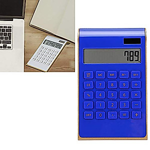 Kadimendium Financial Calculator, Solar Basic Calculator LCD Display Ultra Thin Solar Power Calculator Various Financial calculations for Financial Officer(Blue)