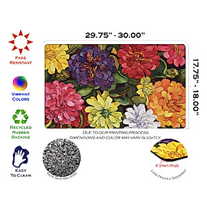 Toland Home Garden 800030 Zippy Zinnias Spring Door Mat 18x30 Inch Summer Outdoor Doormat for Entryway Indoor Entrance