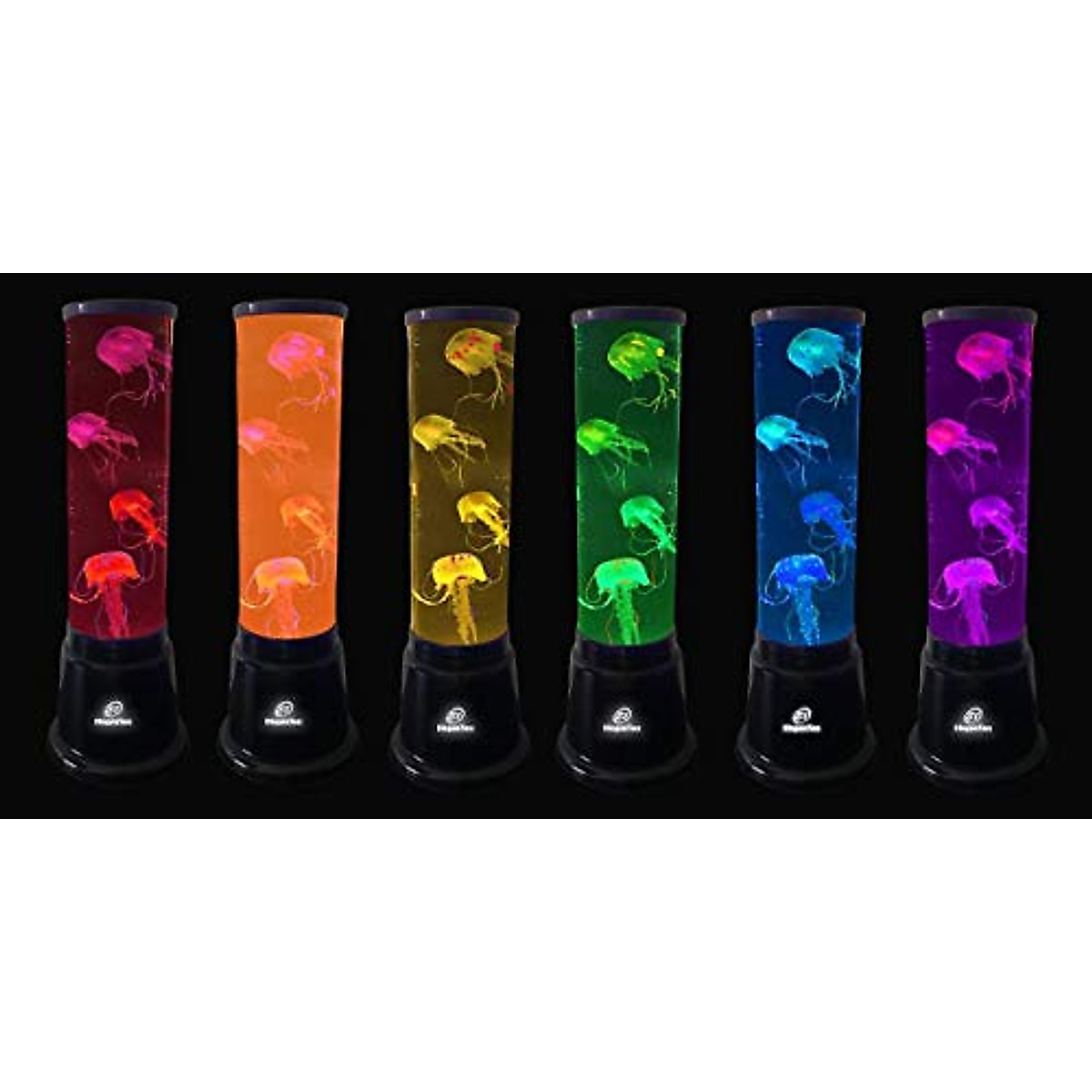 Elegantoss LED Round Jellyfish Lava Lamp with 7 Color Changing Light Effects, Remote. A Sensory Synthetic Jelly Fish Aquarium Tank 14 inches Tall Mood Lamp.
